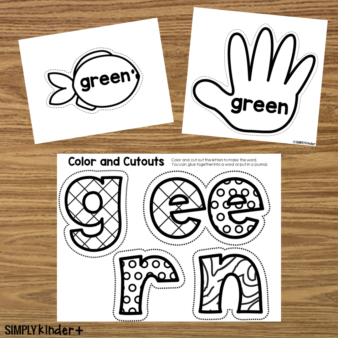 Green - Sight Word Craft Activities - Simply Kinder + Printable Membership
