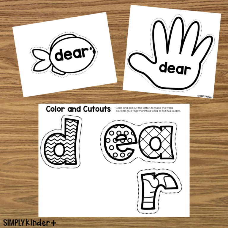Dear - Sight Word Craft Activities - Simply Kinder + Printable Membership