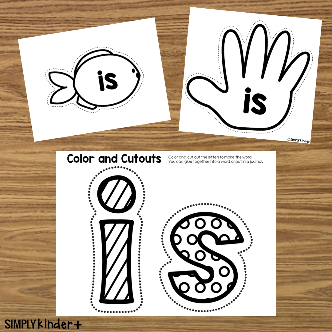Is - Sight Word Craft Activities - Simply Kinder + Printable Membership