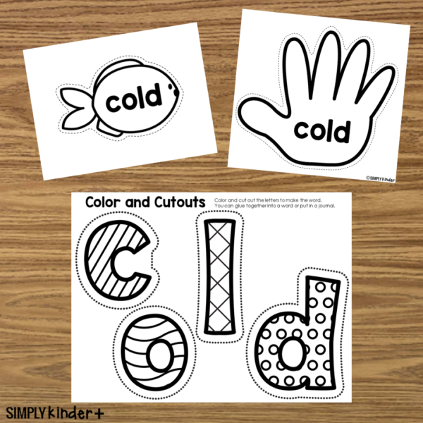 Cold - Sight Word Craft Activities - Simply Kinder + Printable Membership