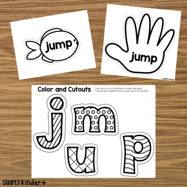 Jump - Sight Word Craft Activities - Simply Kinder + Printable Membership