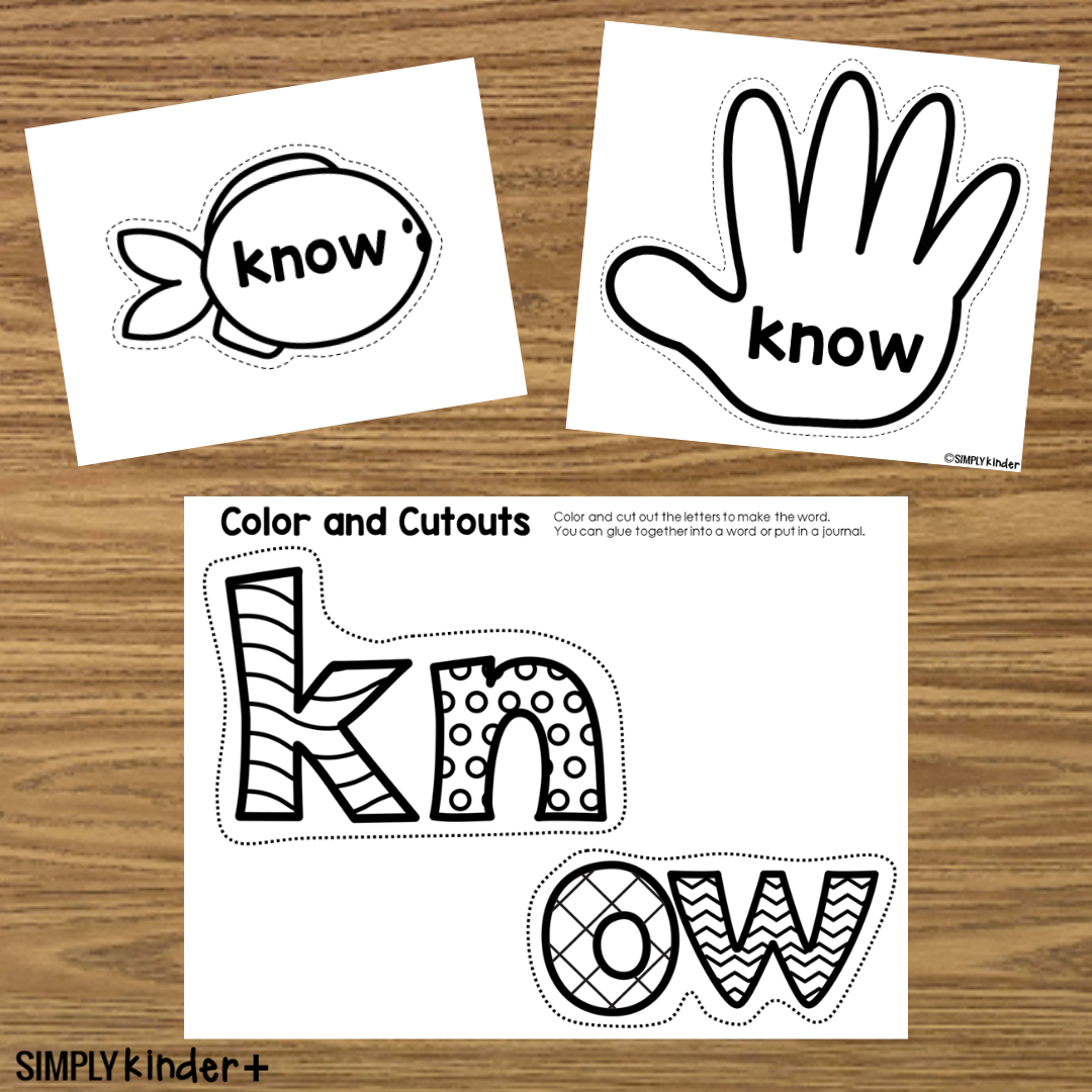 Know - Sight Word Craft Activities - Simply Kinder + Printable Membership