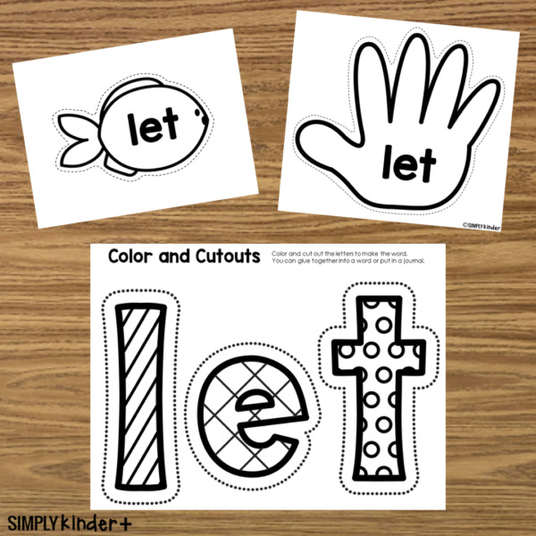 Let - Sight Word Craft Activities - Simply Kinder + Printable Membership