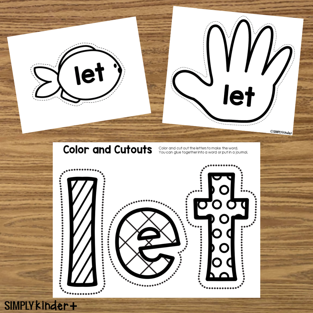Let - Sight Word Craft Activities - Simply Kinder + Printable Membership