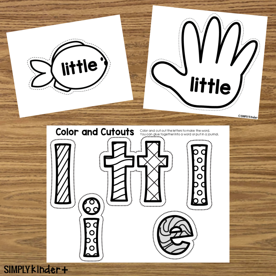 Little - Sight Word Craft Activities - Simply Kinder + Printable Membership