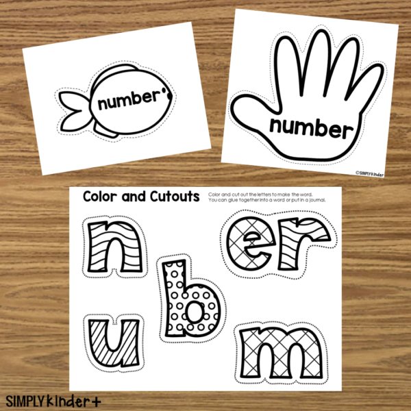Number - Sight Word Craft Activities - Simply Kinder + Printable Membership