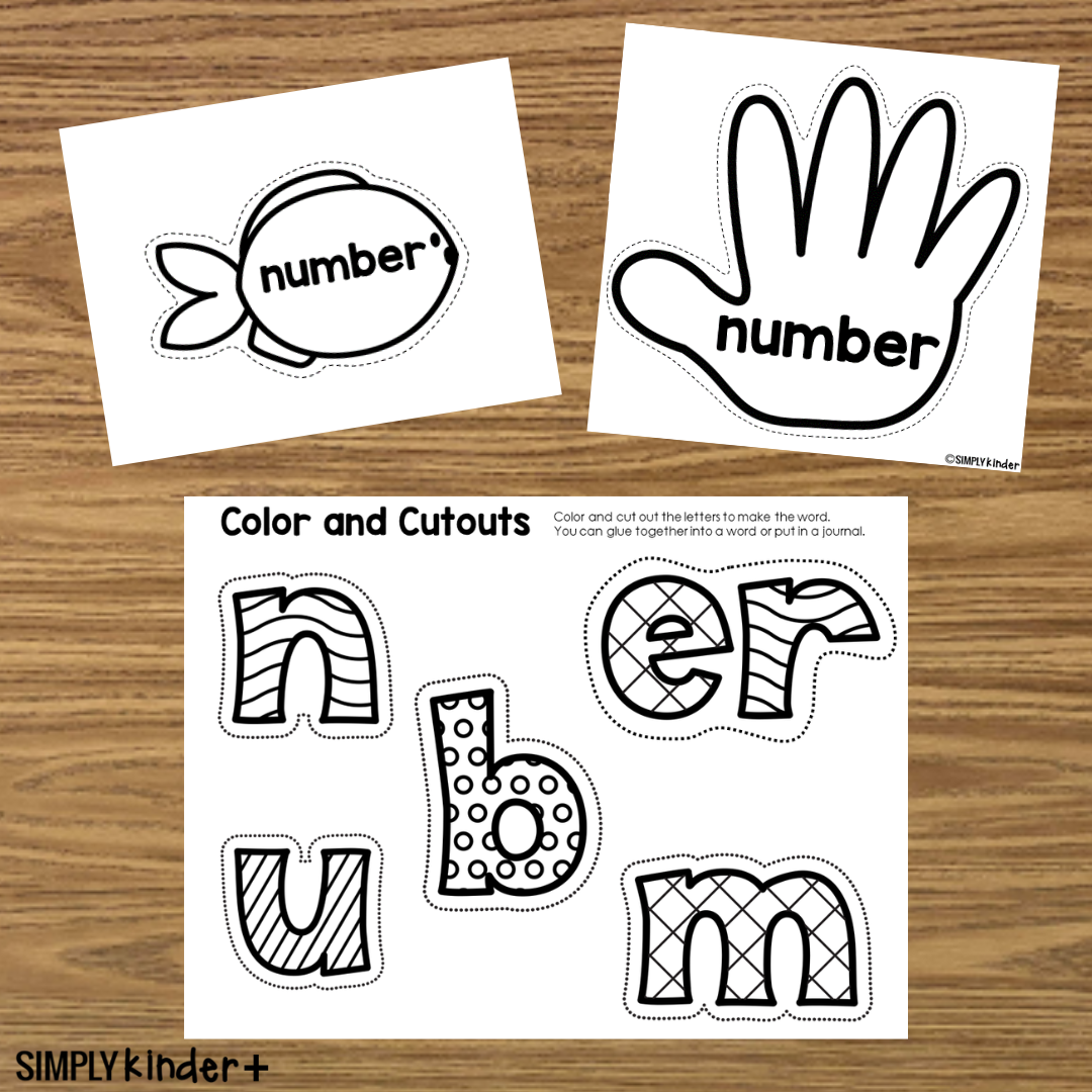 Number - Sight Word Craft Activities - Simply Kinder + Printable Membership