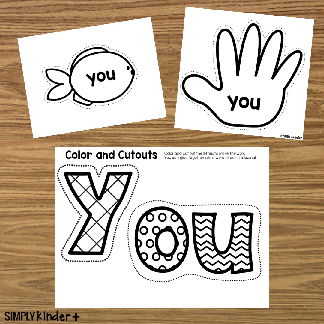 You - Sight Word Craft Activities - Simply Kinder + Printable Membership
