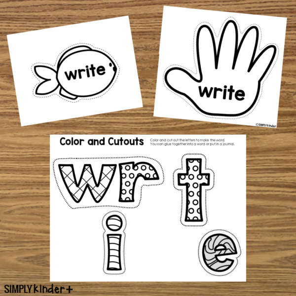 Write - Sight Word Craft Activities - Simply Kinder + Printable Membership