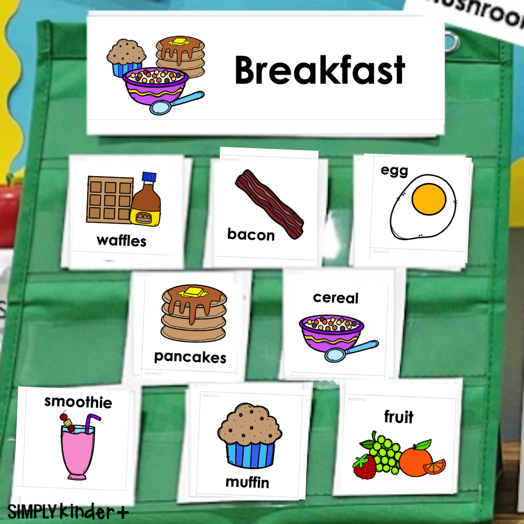 Breakfast Word Bank Writing Center - Simply Kinder + Printable Membership