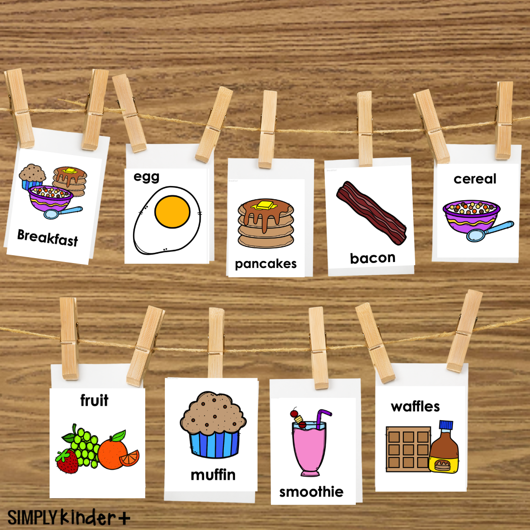 Breakfast Word Bank Writing Center - Simply Kinder + Printable Membership