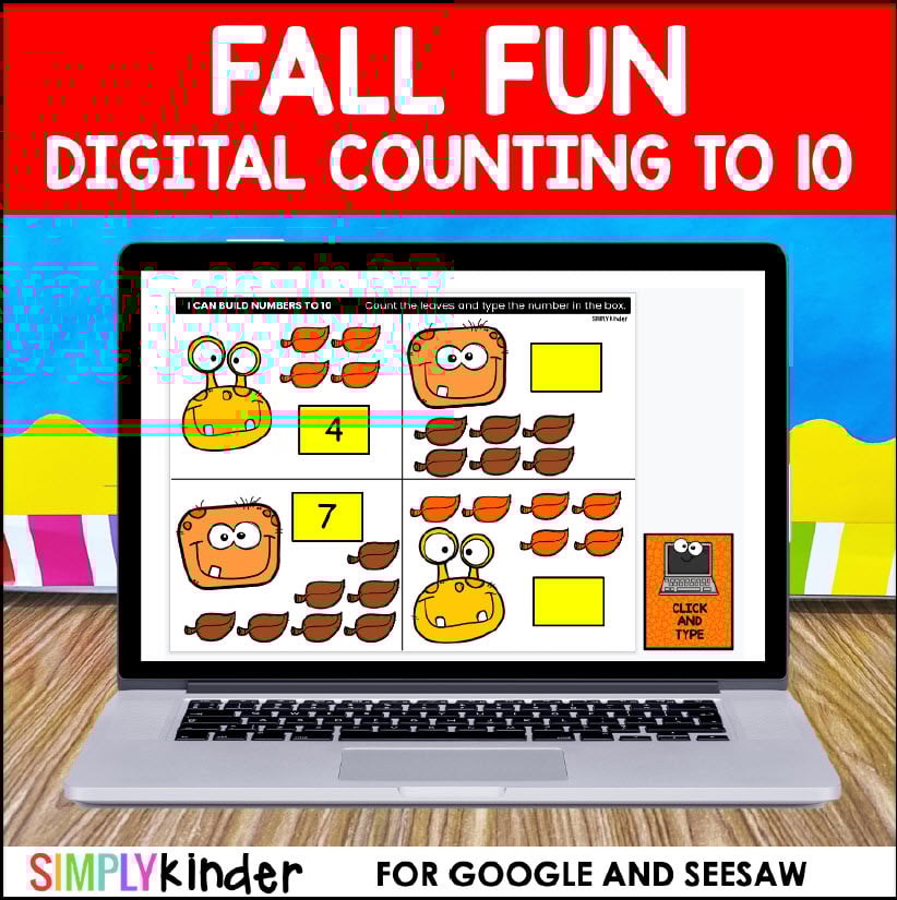 Fall Fun Digital Counting to 10 for Google and Seesaw - Simply Kinder ...
