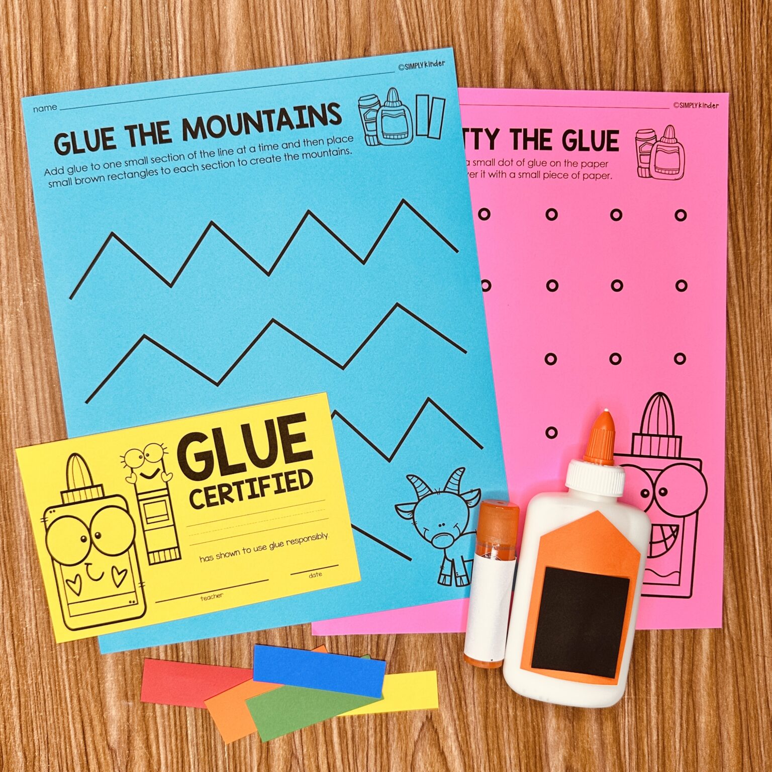 Glue Practice and Gluing Activities - Simply Kinder + Printable Membership