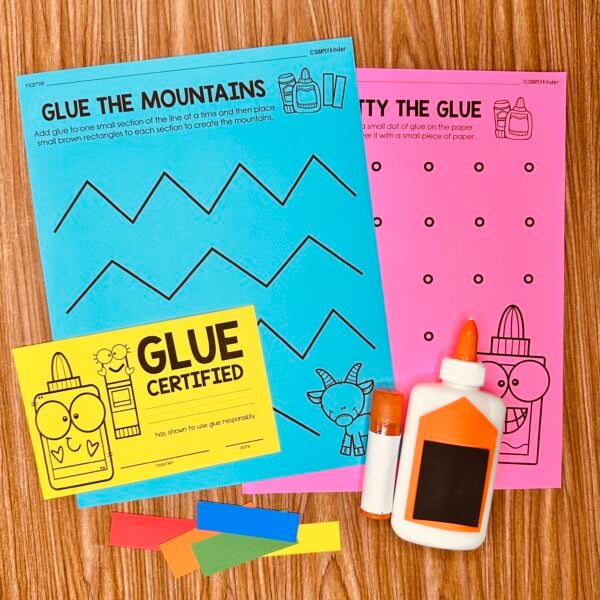 Glue Practice and Gluing Activities - Simply Kinder + Printable Membership