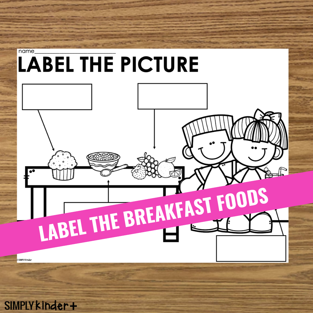 Breakfast Word Bank Writing Center - Simply Kinder + Printable Membership