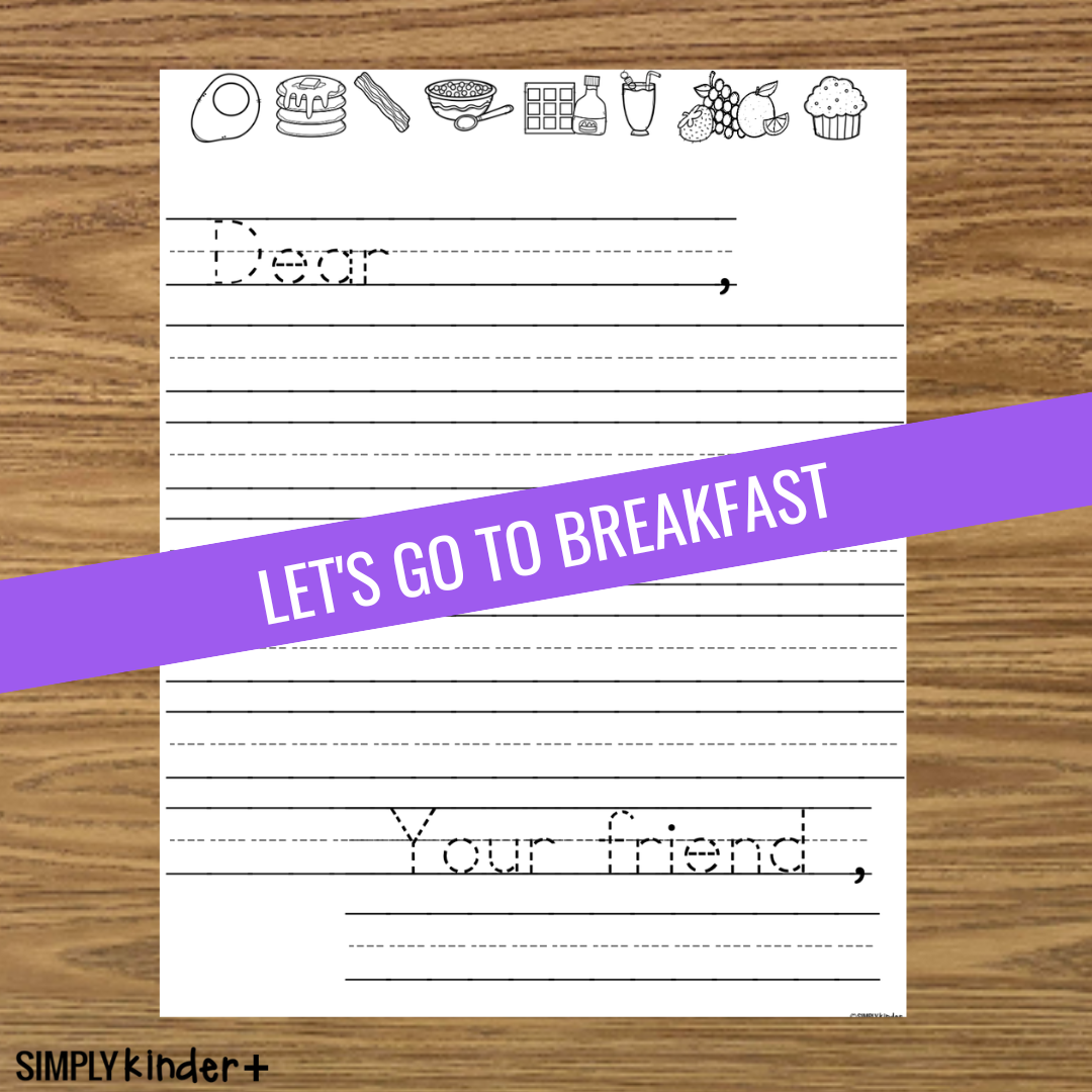 Breakfast Word Bank Writing Center - Simply Kinder + Printable Membership