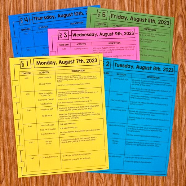 First Week of School Lesson Plans - Simply Kinder + Printable Membership