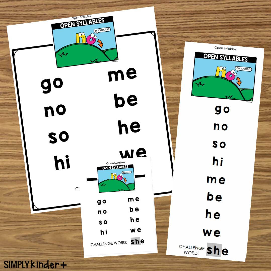 CV Open Syllable Word Lists - Sight Words by Phonics Skills - Simply ...