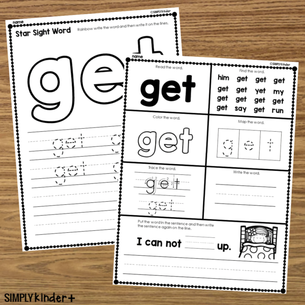 Get - Sight Word Printable Activities - Simply Kinder + Printable ...