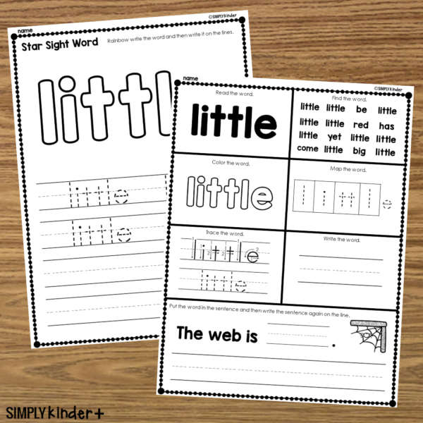 Little - Sight Word Printable Activities - Simply Kinder + Printable ...