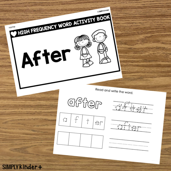 After - Sight Word Book Activity Book - Simply Kinder + Printable ...