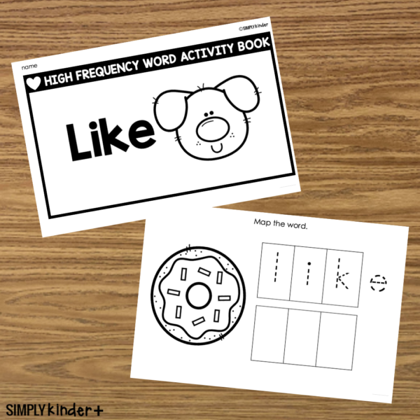 Like – Sight Word Book Activity Book - Simply Kinder + Printable Membership