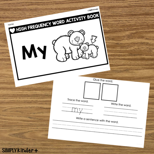 My – Sight Word Book Activity Book - Simply Kinder + Printable Membership