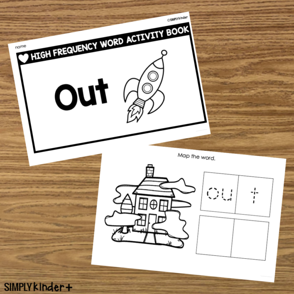 Out – Sight Word Book Activity Book - Simply Kinder + Printable Membership