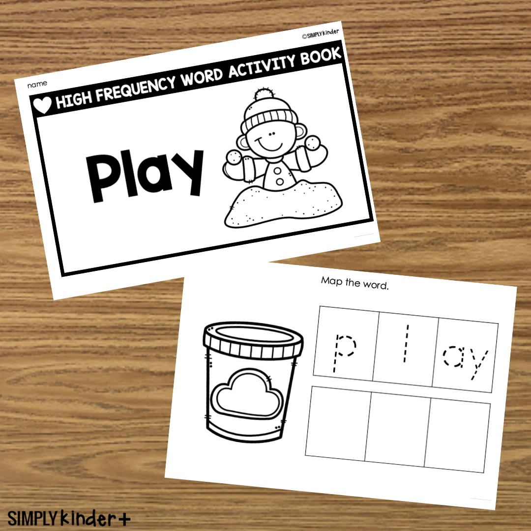 Play – Sight Word Book Activity Book - Simply Kinder + Printable Membership
