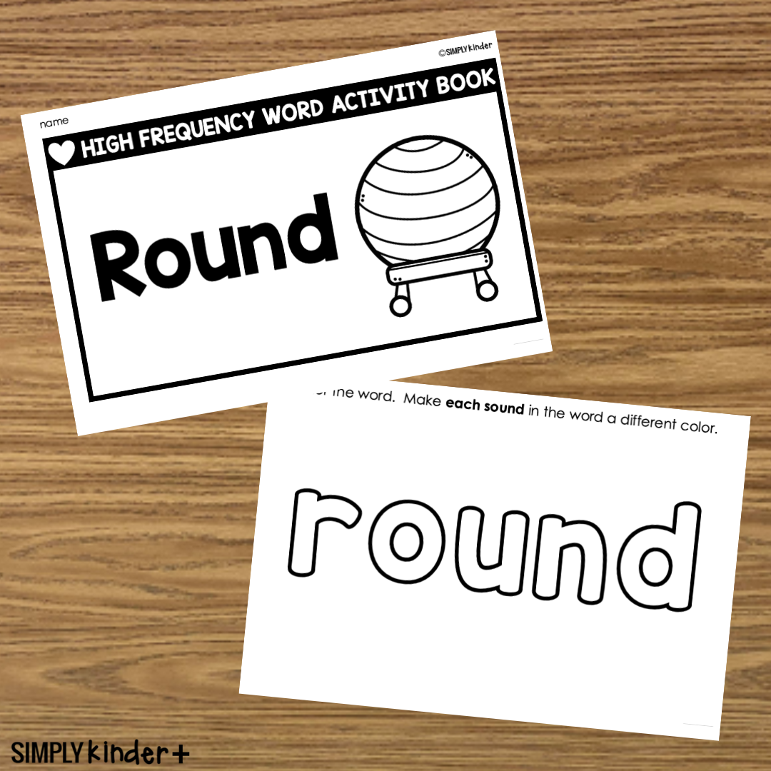 Round – Sight Word Book Activity Book - Simply Kinder + Printable ...