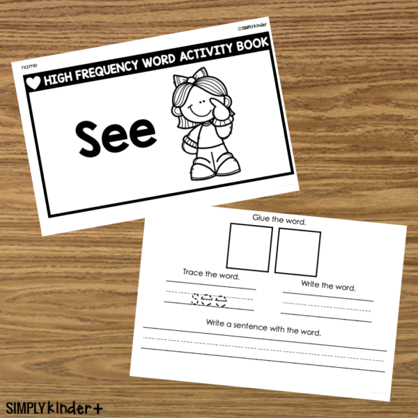 See – Sight Word Book Activity Book - Simply Kinder + Printable Membership