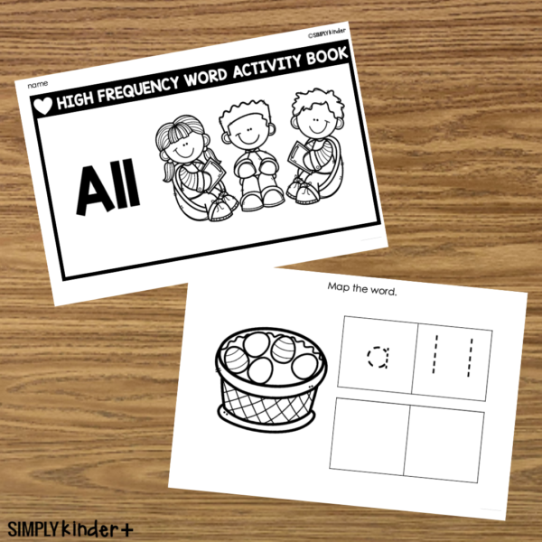 All - Sight Word Book Activity Book - Simply Kinder + Printable Membership
