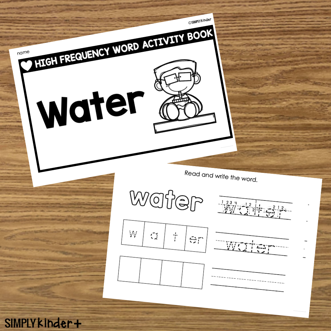 Water – Sight Word Book Activity Book - Simply Kinder + Printable ...