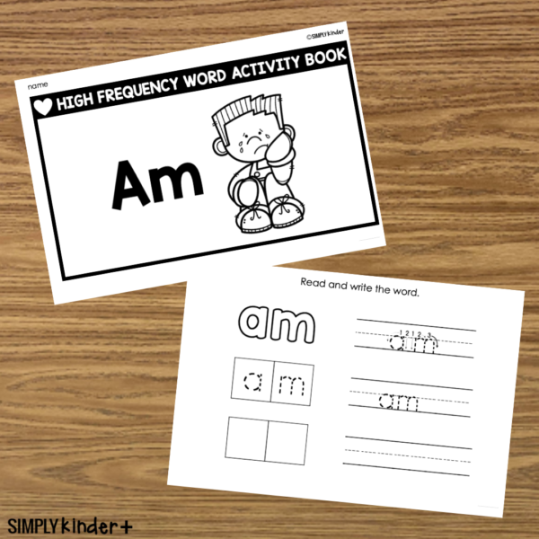 Am - Sight Word Book Activity Book - Simply Kinder Plus