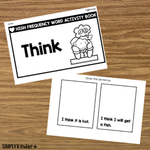 Think – Sight Word Book Activity Book - Simply Kinder + Printable ...