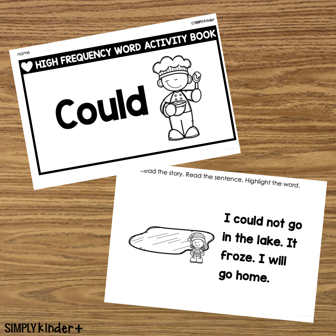 Could Sight Word Book Activity Book Simply Kinder Plus Could Sight Word Book Activity Book Simply Kinder Plus