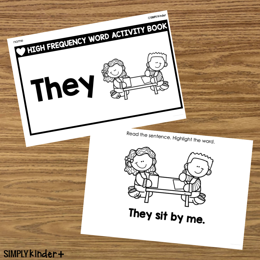 They – Sight Word Book Activity Book - Simply Kinder Plus
