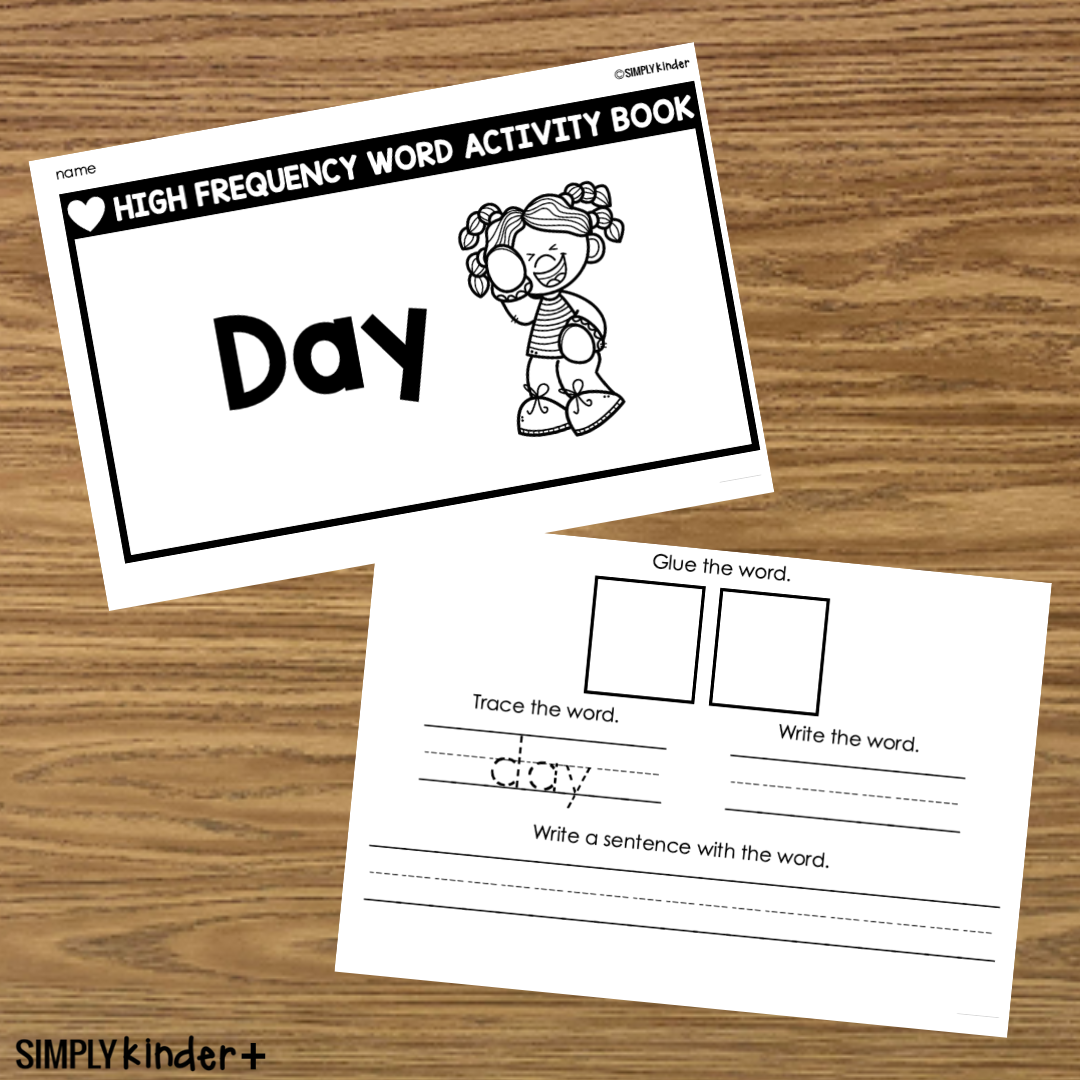 Day- Sight Word Book Activity Book - Simply Kinder + Printable Membership