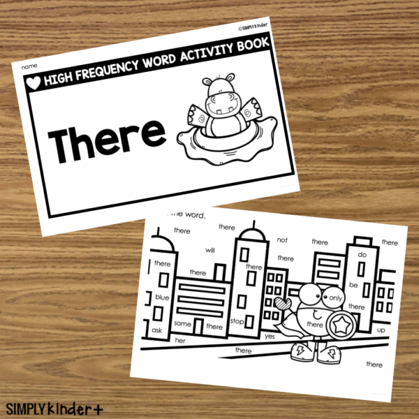 There – Sight Word Book Activity Book - Simply Kinder + Printable ...