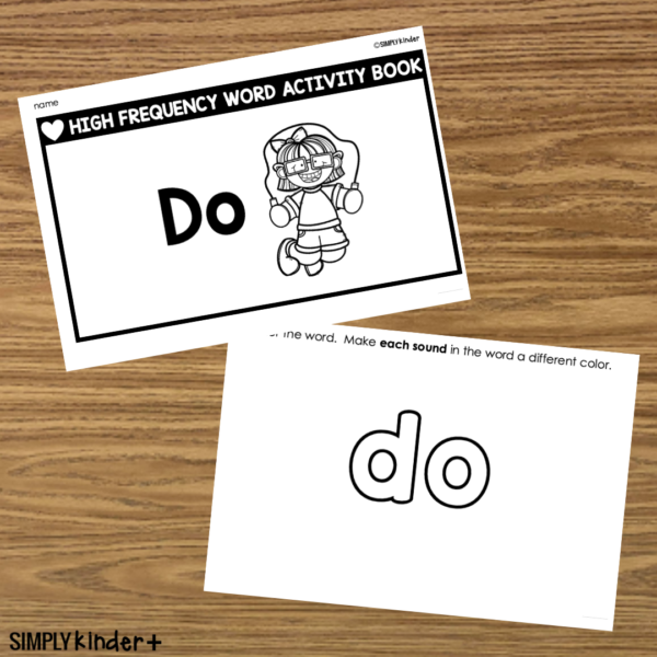 Do- Sight Word Book Activity Book - Simply Kinder + Printable Membership
