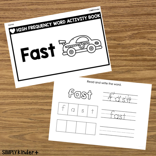 Fast- Sight Word Book Activity Book - Simply Kinder Plus