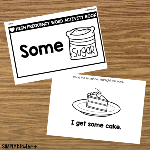 Some – Sight Word Book Activity Book - Simply Kinder + Printable Membership
