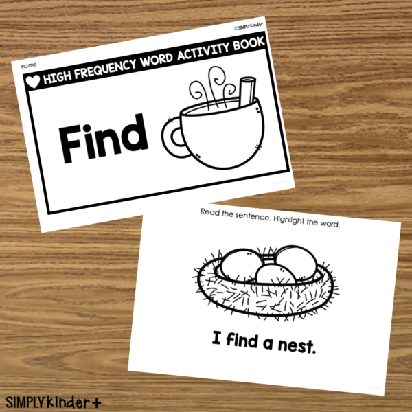 Find- Sight Word Book Activity Book - Simply Kinder Plus