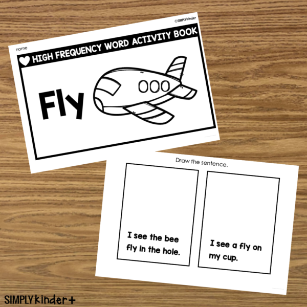 Fly- Sight Word Book Activity Book - Simply Kinder + Printable Membership
