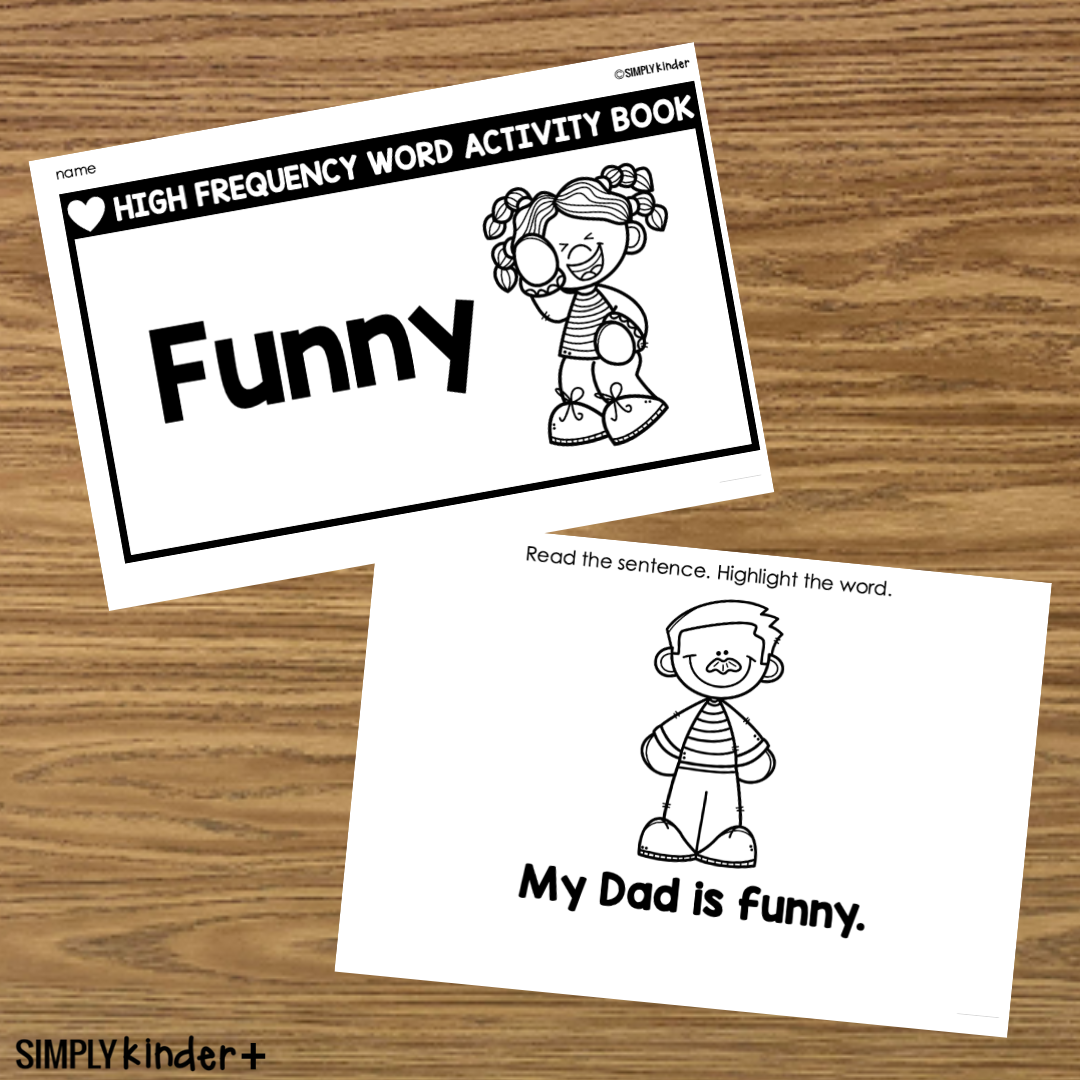 Funny- Sight Word Book Activity Book - Simply Kinder + Printable Membership
