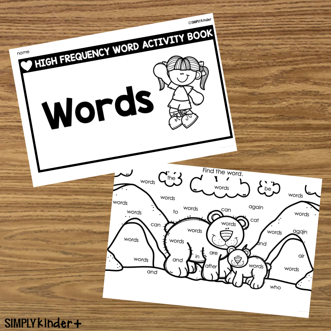 Words – Sight Word Book Activity Book - Simply Kinder + Printable ...
