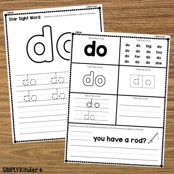 Do - Sight Word Printable Activities - Simply Kinder + Printable Membership