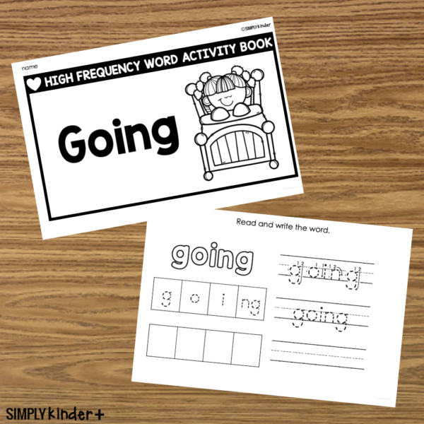 Going- Sight Word Book Activity Book - Simply Kinder + Printable Membership