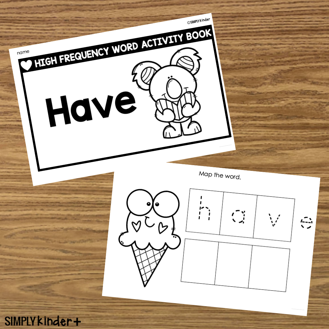 Have- Sight Word Book Activity Book - Simply Kinder + Printable Membership