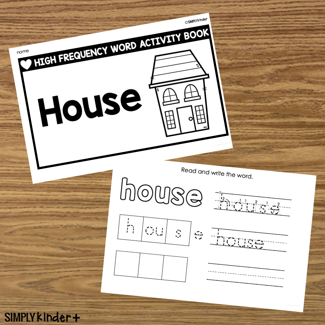 House- Sight Word Book Activity Book - Simply Kinder + Printable Membership